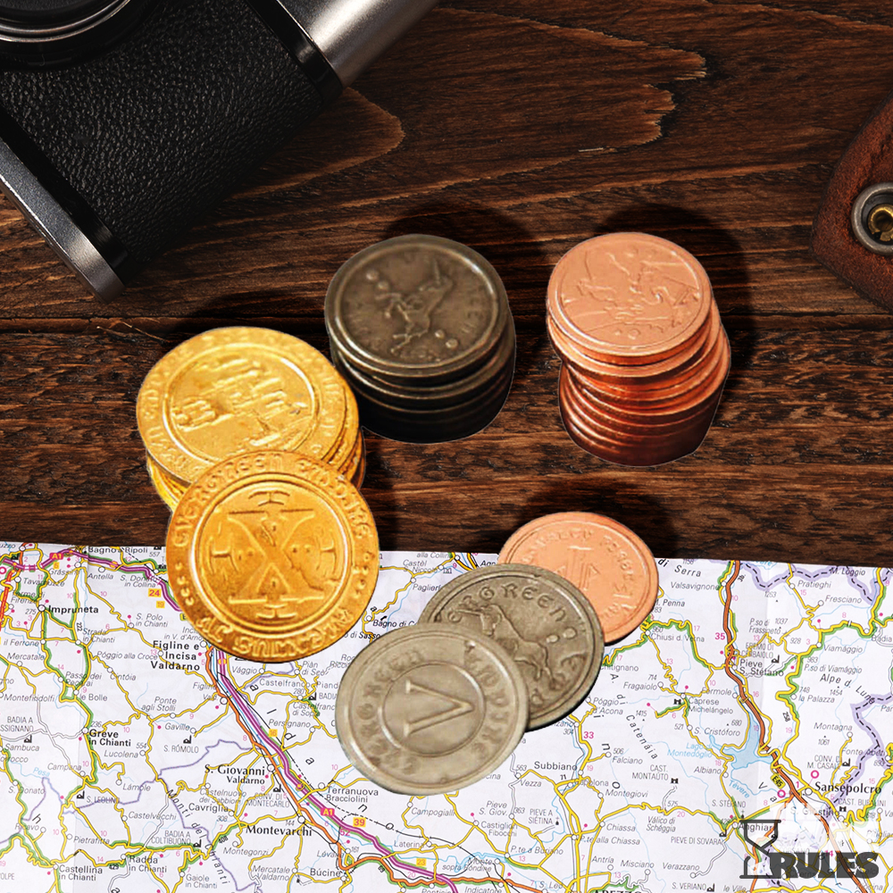 50 Metal Industrial Coin Board Game Upgrade Set | Τοκενς / Νομίσματα ...