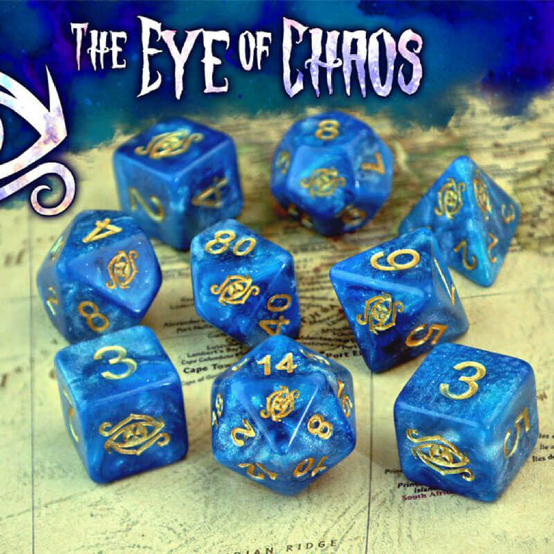 Eye of Chaos Dice - Nebula Polyhedral Set | Ζάρια - The Game Rules