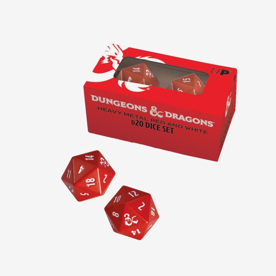 Heavy Metal Red and White D20 Dice Set for Dungeons & Dragons | Ζάρια ...