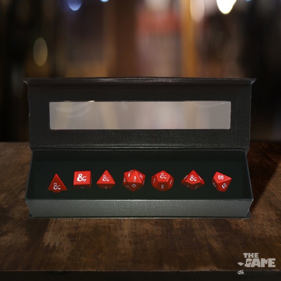 Heavy Metal Red and White RPG Dice Set for Dungeons & Dragons | Ζάρια ...