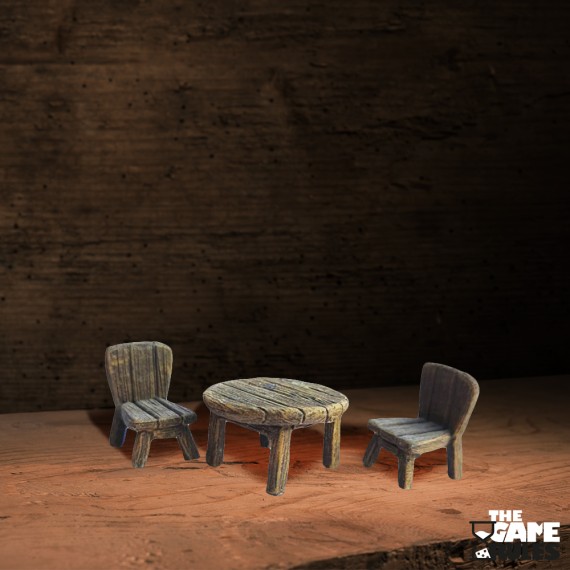 Round table with two chairs | Terrains & 3D Models - The Game Rules
