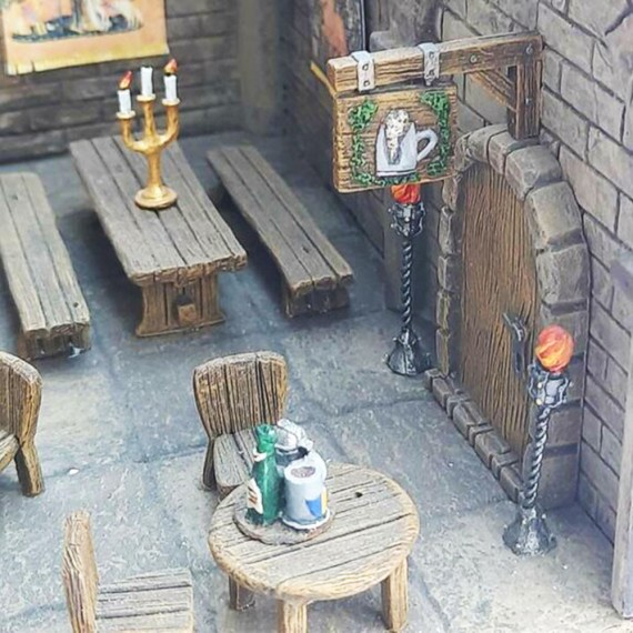 Round table with two chairs | Terrains & 3D Models - The Game Rules