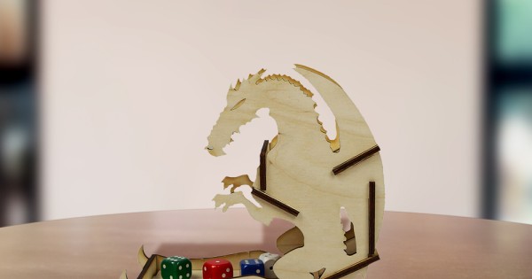 e-Raptor Dice Tower Dragon Wooden Small | Αξεσουάρ Ζαριών - The Game Rules