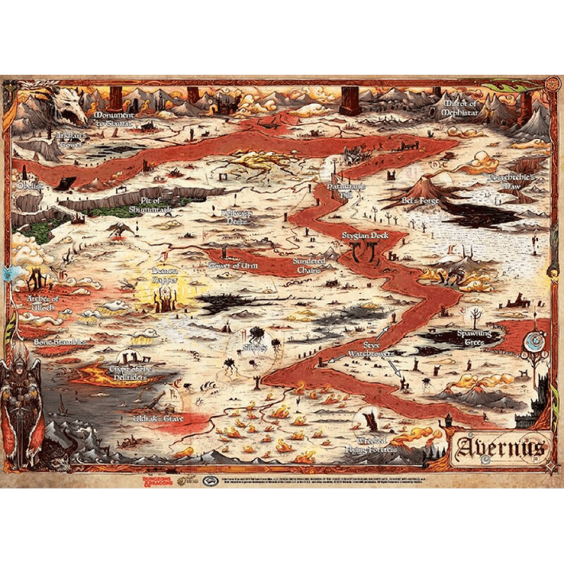 D&D Descent Into Avernus - Avernus Map (58 x 31 cm)