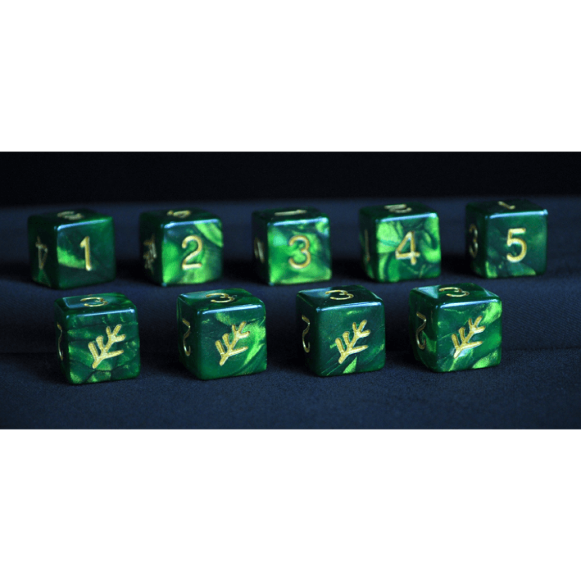 Elder Dice: Green Lovecraft Elder Sign (d6 Tube)