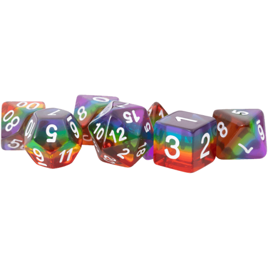 Resin Polyhedral Dice Set Translucent Rainbow
