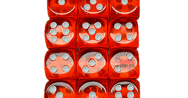 Translucent Dice D6 (16mm) - Orange/White x12
